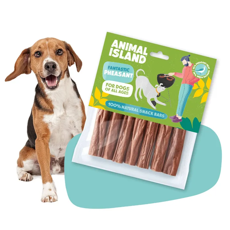 Prigrizki za pse - naravne klobasice, 98% fazan, 7 kos, 170g - Animal Island